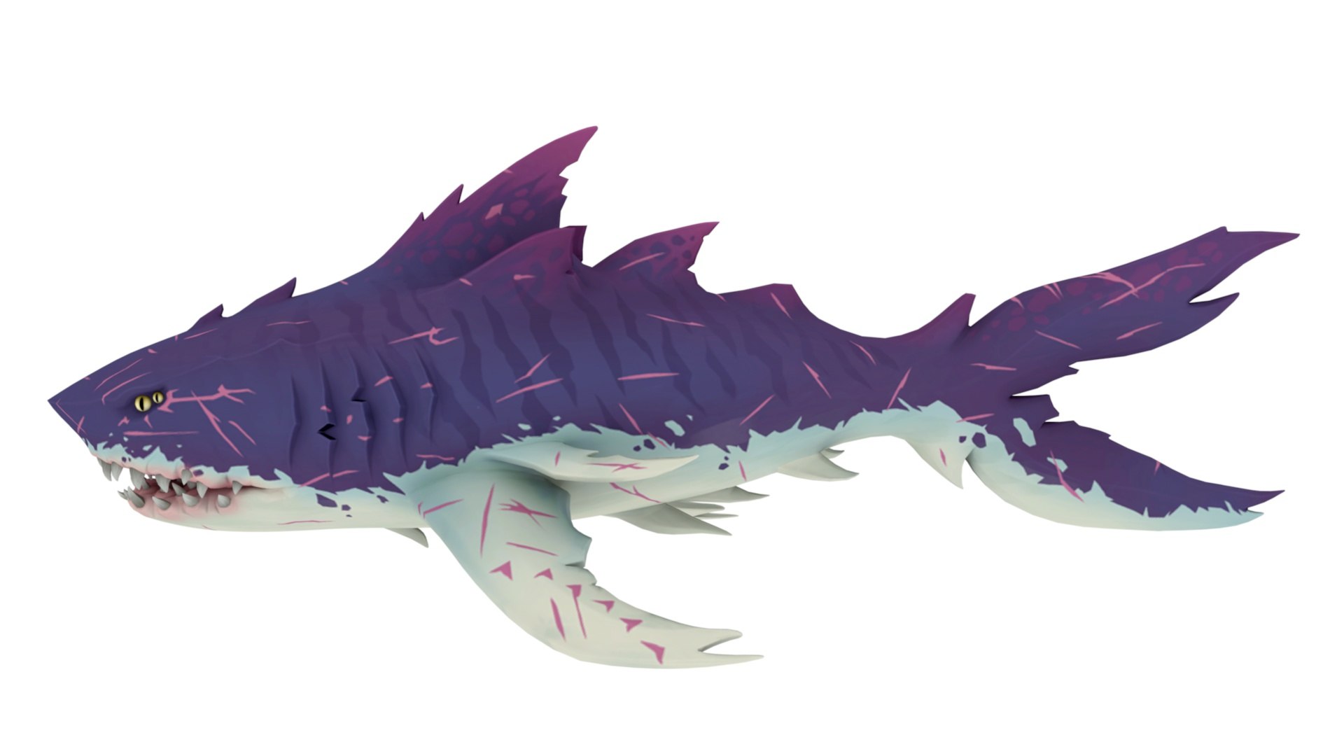 3D Model Cartoon Shark - TurboSquid 1953880