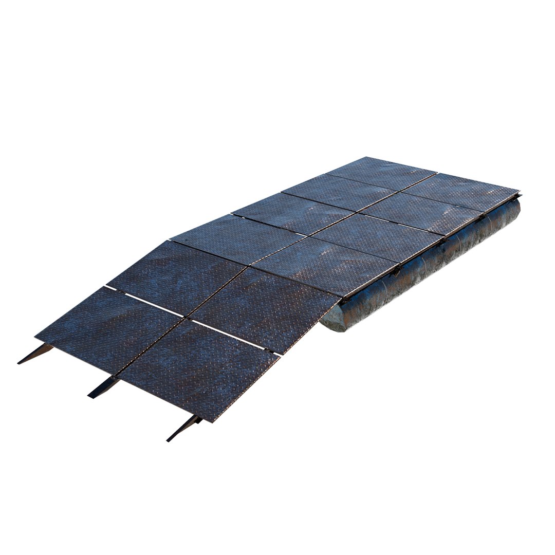 3D Model Old Metal Army Pontoon Bridge - TurboSquid 2070803