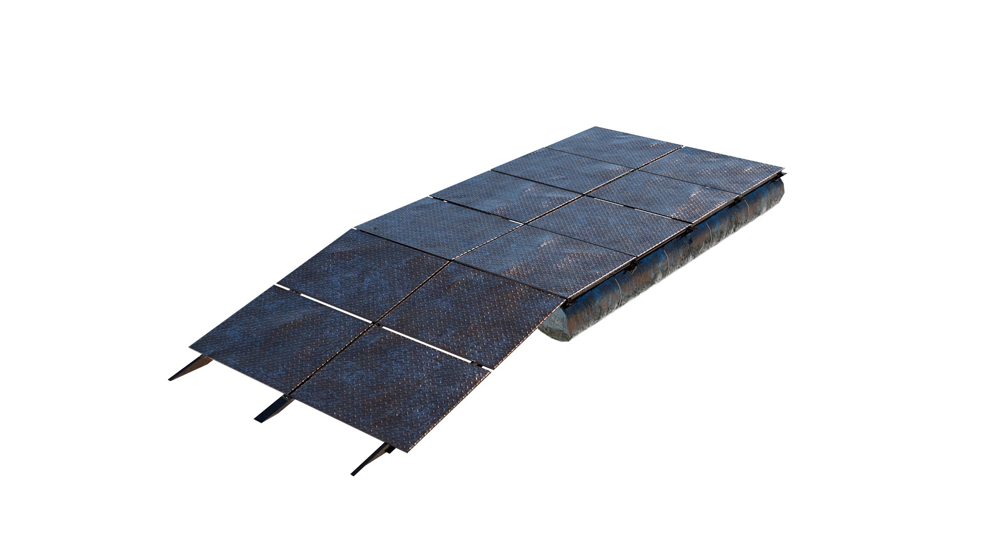 3D Model Old Metal Army Pontoon Bridge - TurboSquid 2070803