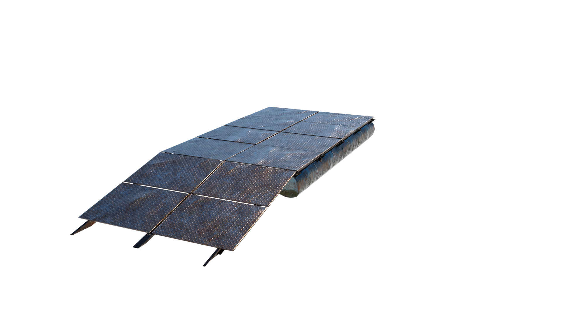 3D Model Old Metal Army Pontoon Bridge - TurboSquid 2070803