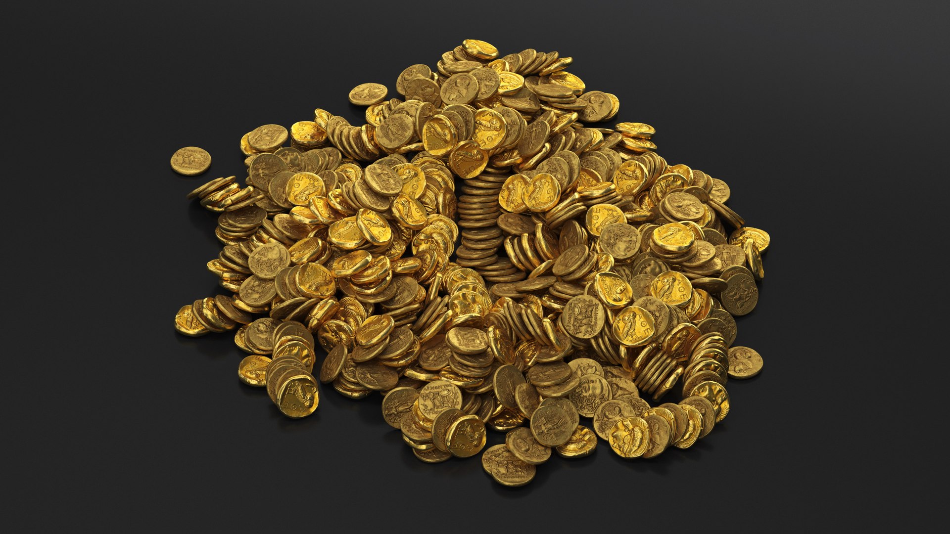 3D Bunch Of Gold Coins Model - TurboSquid 1997980