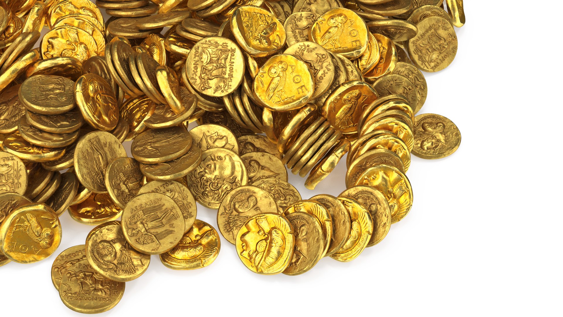 3D Bunch Of Gold Coins Model - TurboSquid 1997980