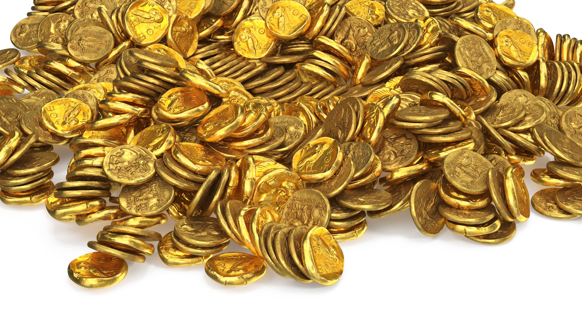 3D Bunch Of Gold Coins Model - TurboSquid 1997980