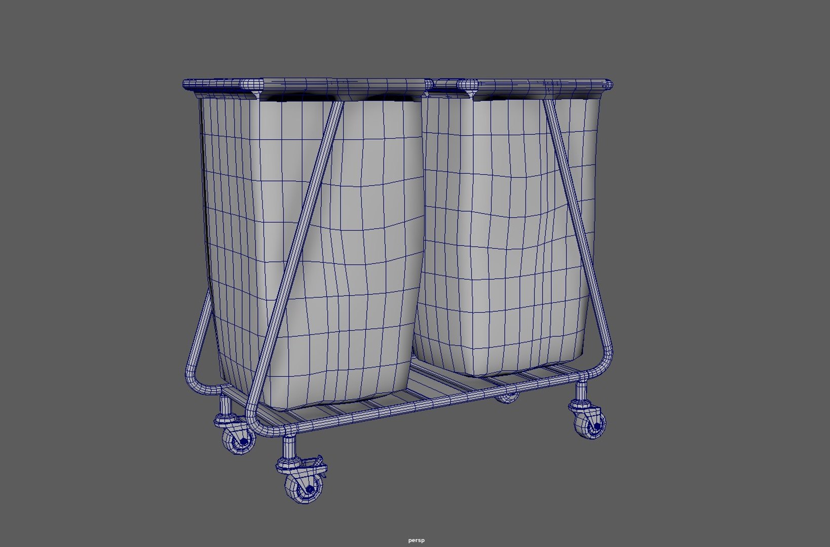 3D Hospital Stainless Steel Medical Waste Trolley Model - TurboSquid ...