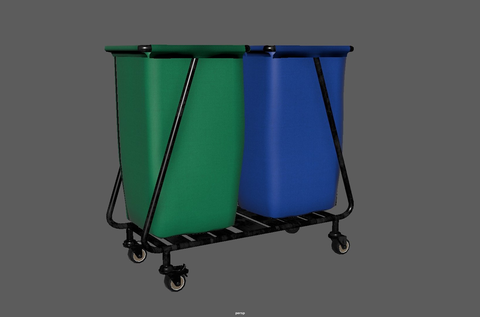 3D Hospital Stainless Steel Medical Waste Trolley Model - TurboSquid ...