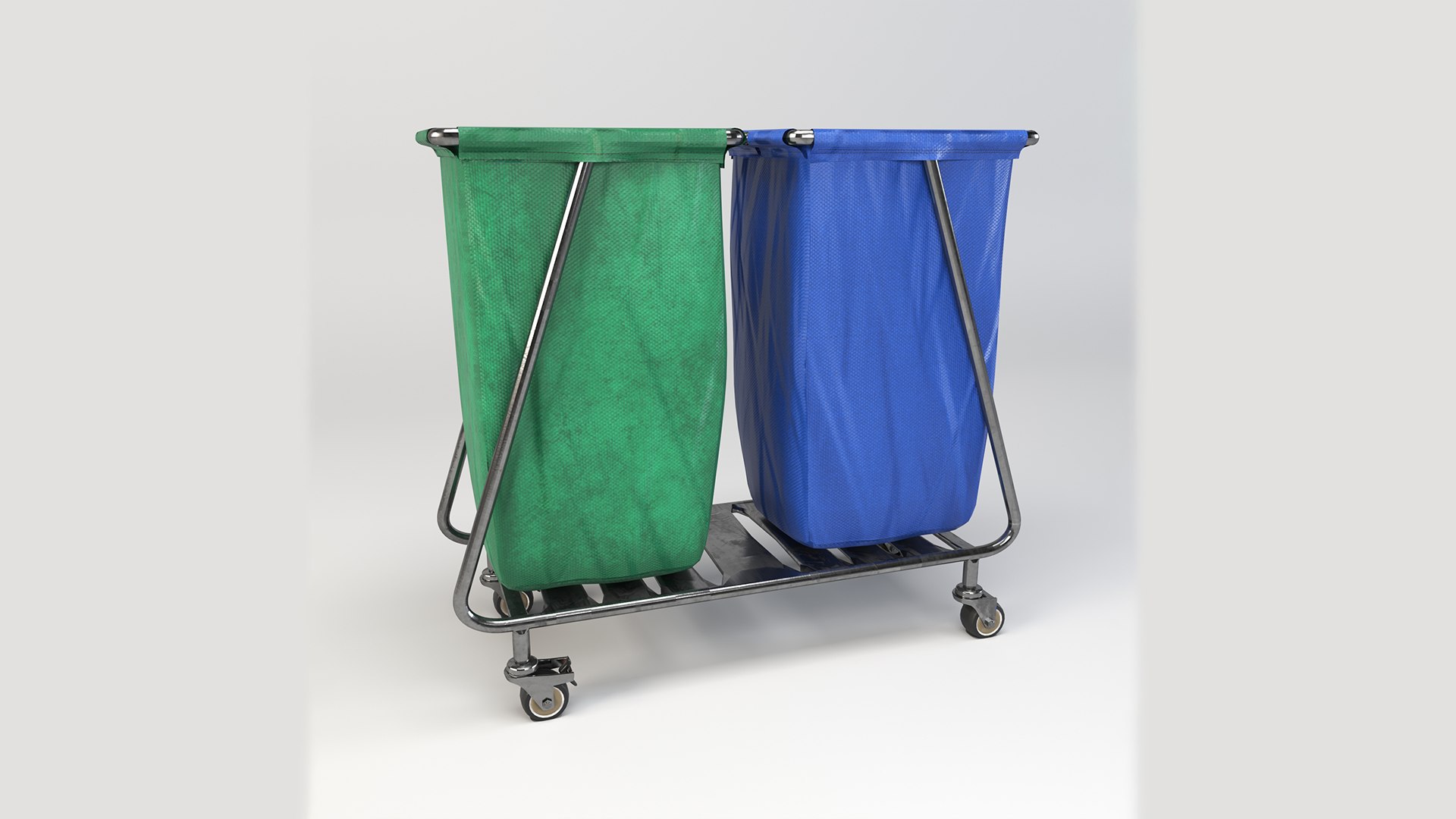 3D Hospital Stainless Steel Medical Waste Trolley Model - TurboSquid ...