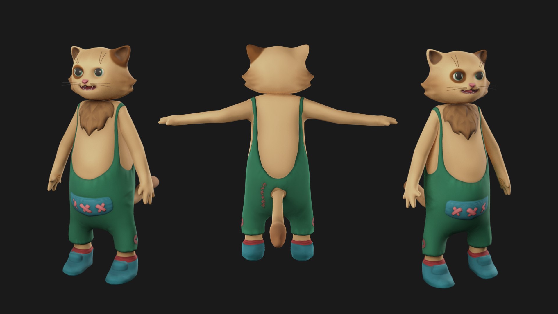 3D Cartoon Cat Model - TurboSquid 2208867