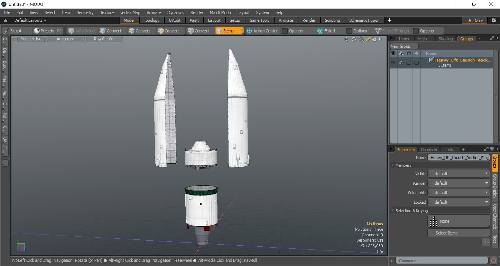 3D Heavy Lift Launch Rocket Stage-3 with Module - TurboSquid 1766847