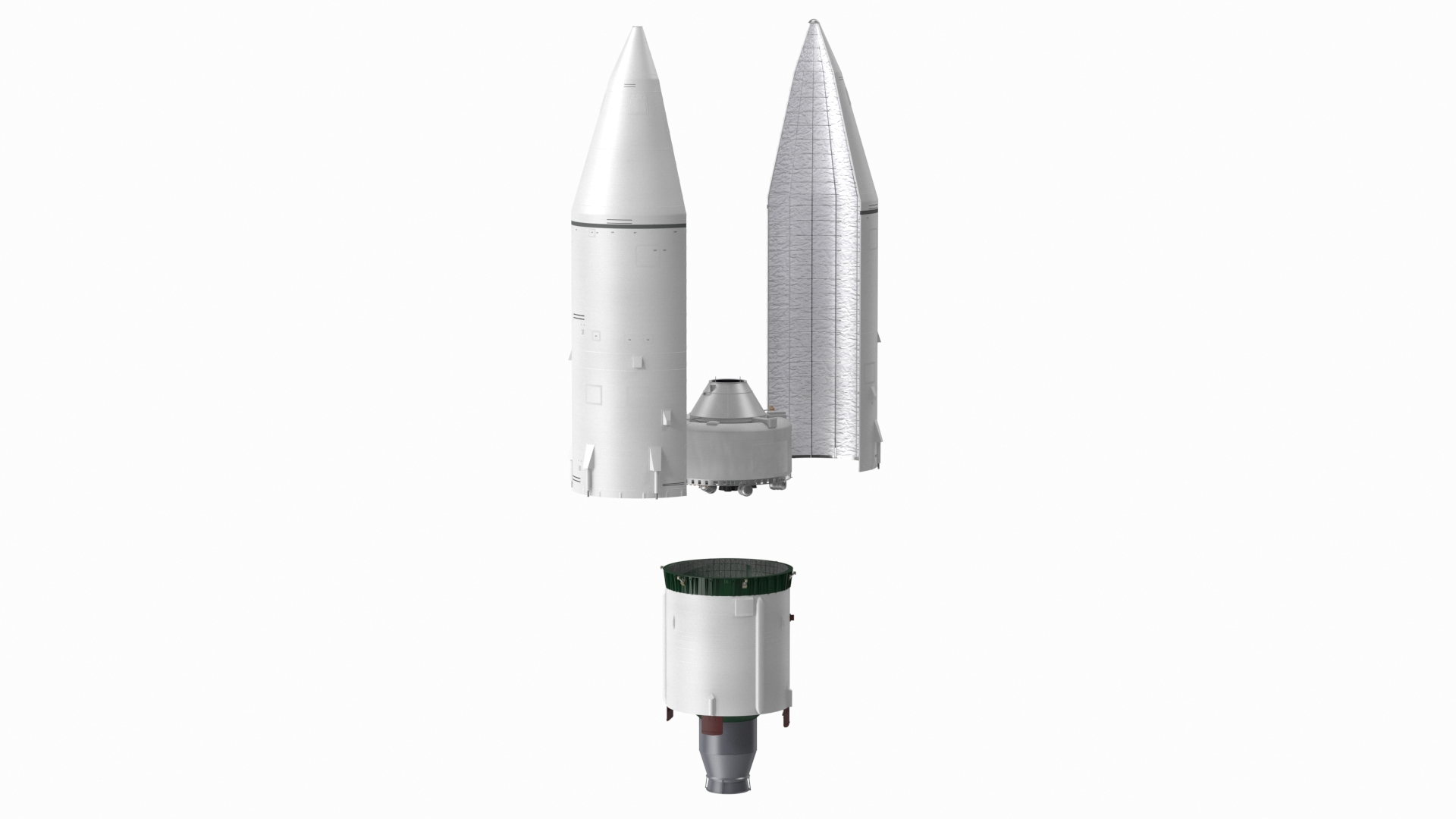 3D Heavy Lift Launch Rocket Stage-3 With Module - TurboSquid 1766847