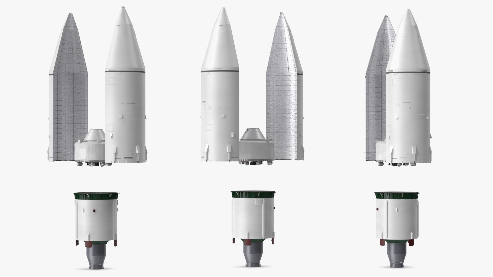 3D Heavy Lift Launch Rocket Stage-3 with Module - TurboSquid 1766847