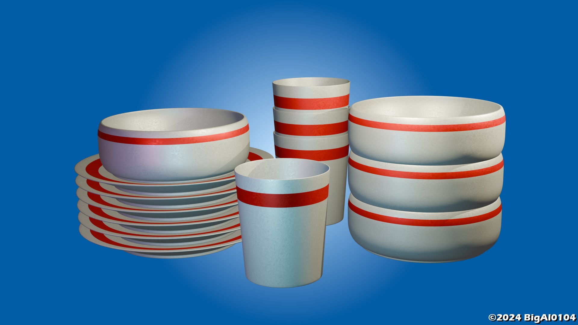 Dinnerware Set 3D Model - TurboSquid 2342265