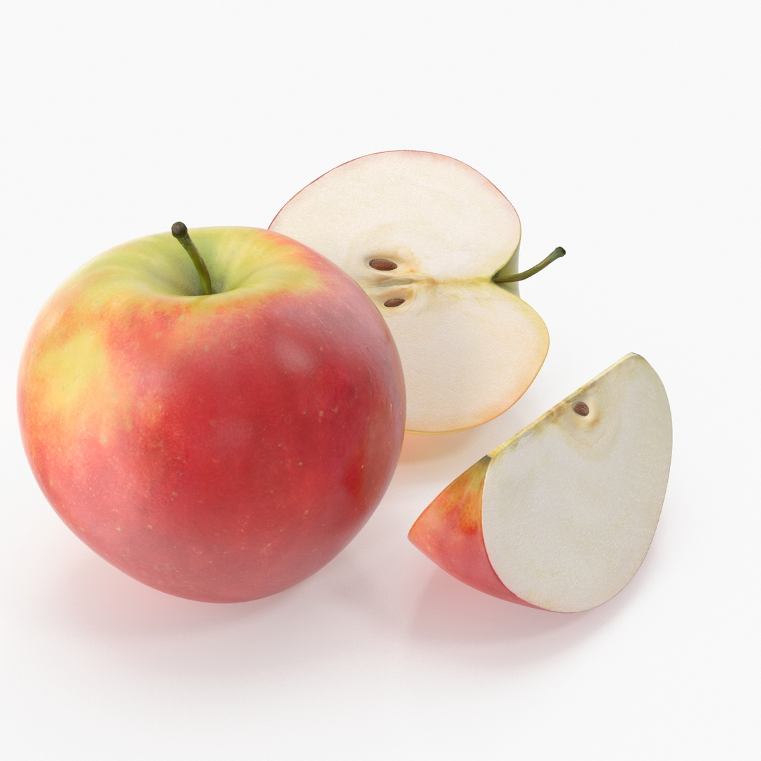 apple photorealistic 3d 3ds