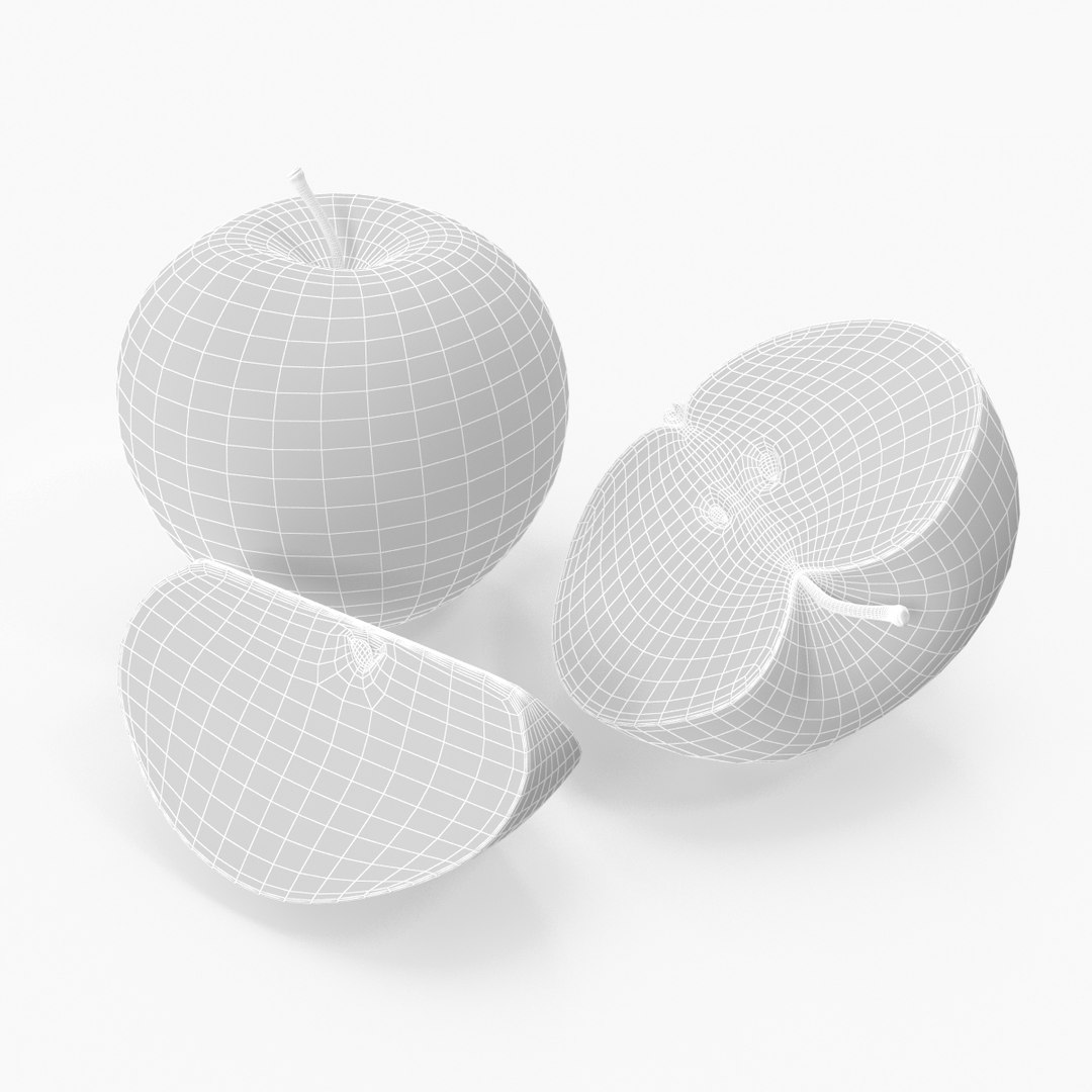 apple photorealistic 3d 3ds