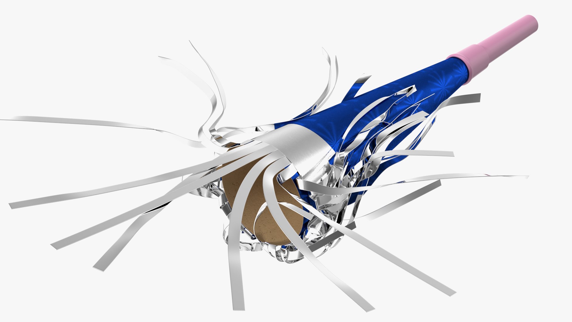 3D Model Blue Party Blower Lying - TurboSquid 2121902