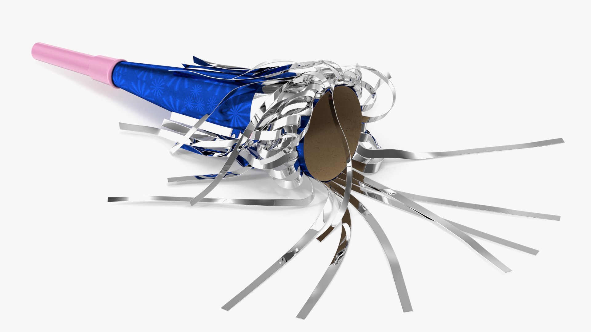 3D Model Blue Party Blower Lying - TurboSquid 2121902