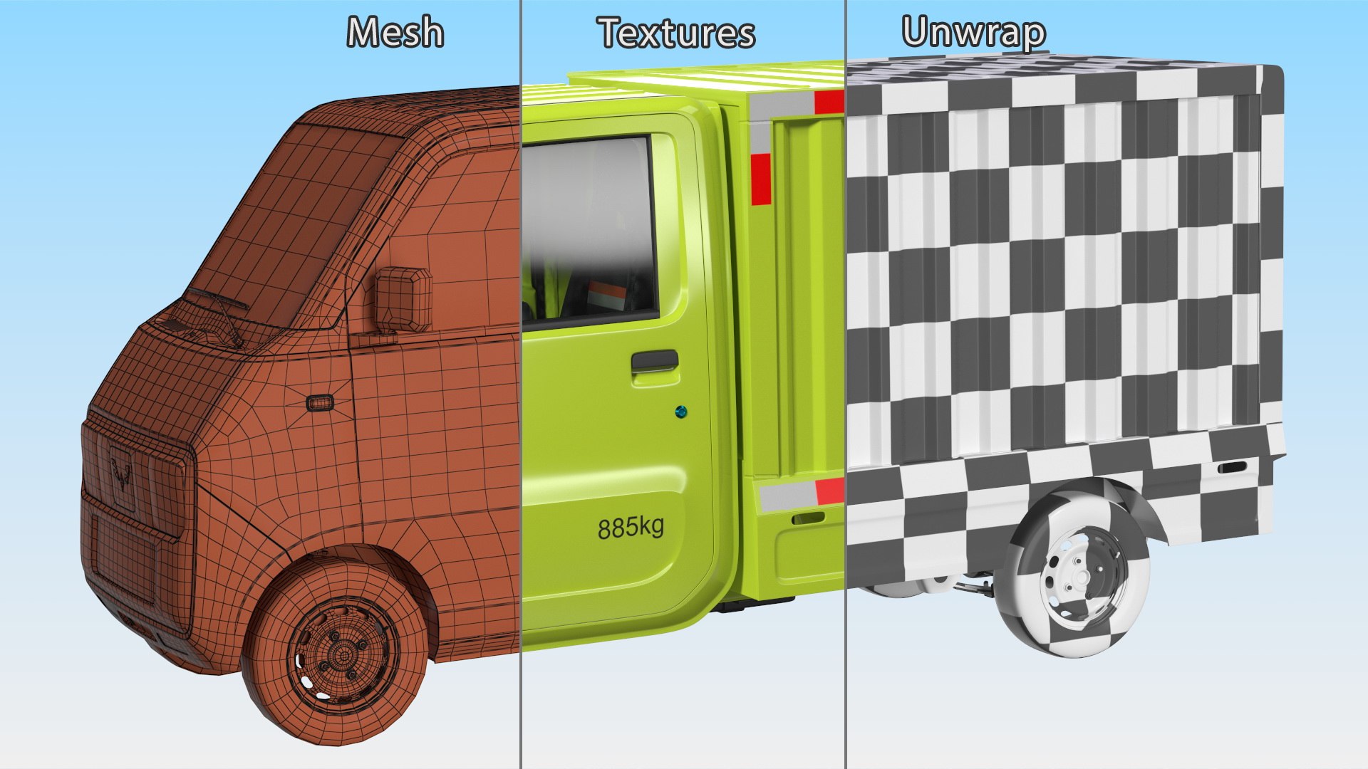 3D Wuling E10 Mini Truck Green Color Rigged - TurboSquid 2155505