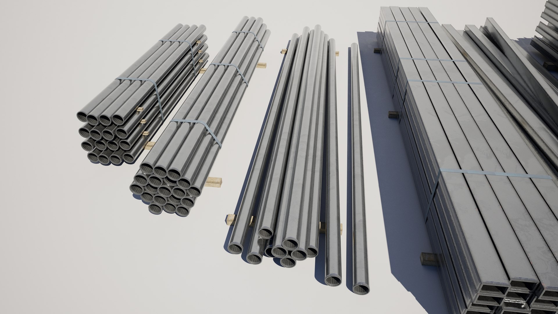 Industrial Steel Beams Pipes Stack Pack 3D Model - TurboSquid 2470429