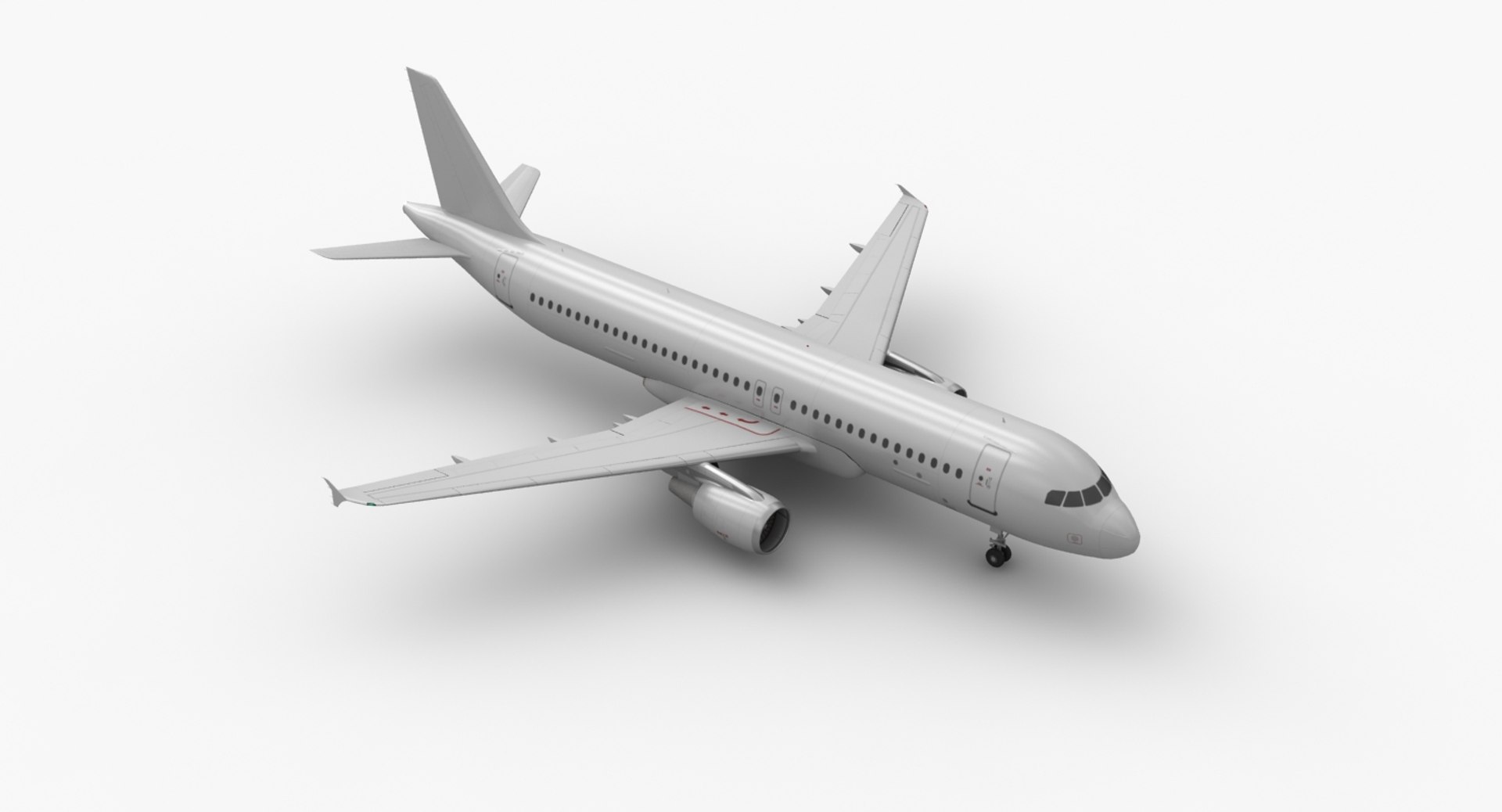 airbus a320 blank animation 3d model