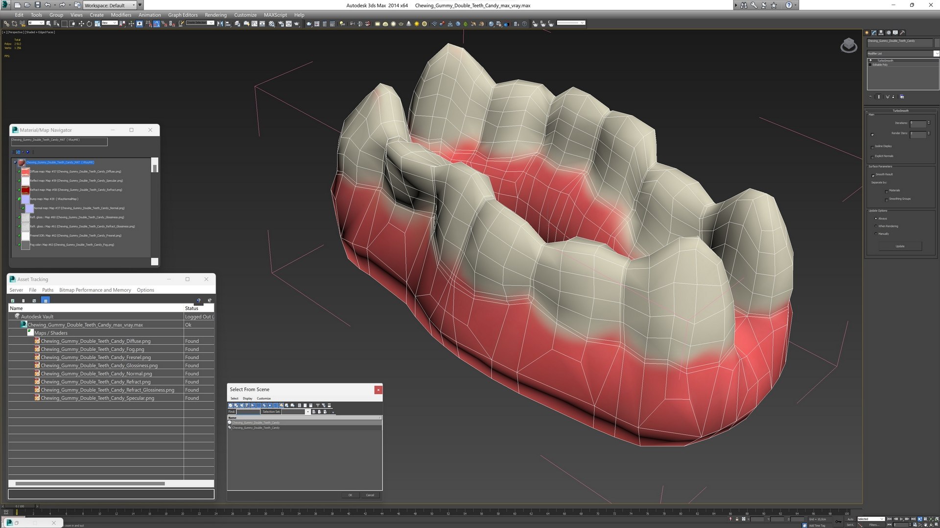 Chewing Gummy Double Teeth Candy 3D Model - TurboSquid 2234695