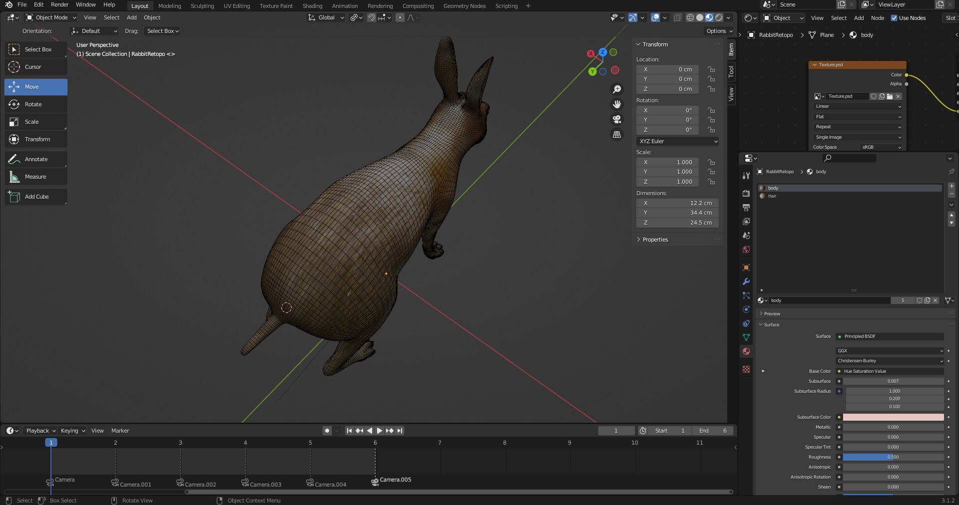 3D Fur Rabbit V01 Rigged In Blender - TurboSquid 1927027