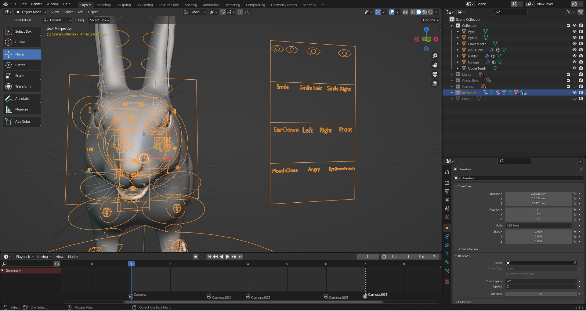 3D Fur Rabbit V01 Rigged In Blender - TurboSquid 1927027
