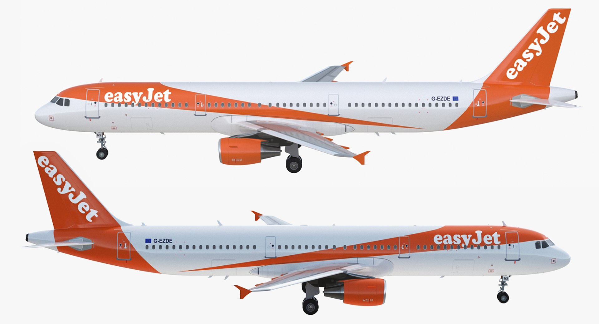 Airbus a321 easyjet airline 3D model - TurboSquid 1273175