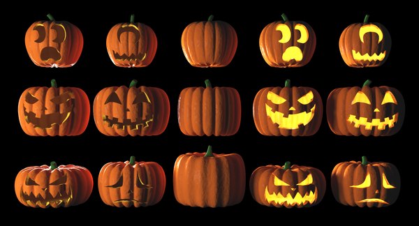 3D model halloween pumpkin faces - TurboSquid 1315990
