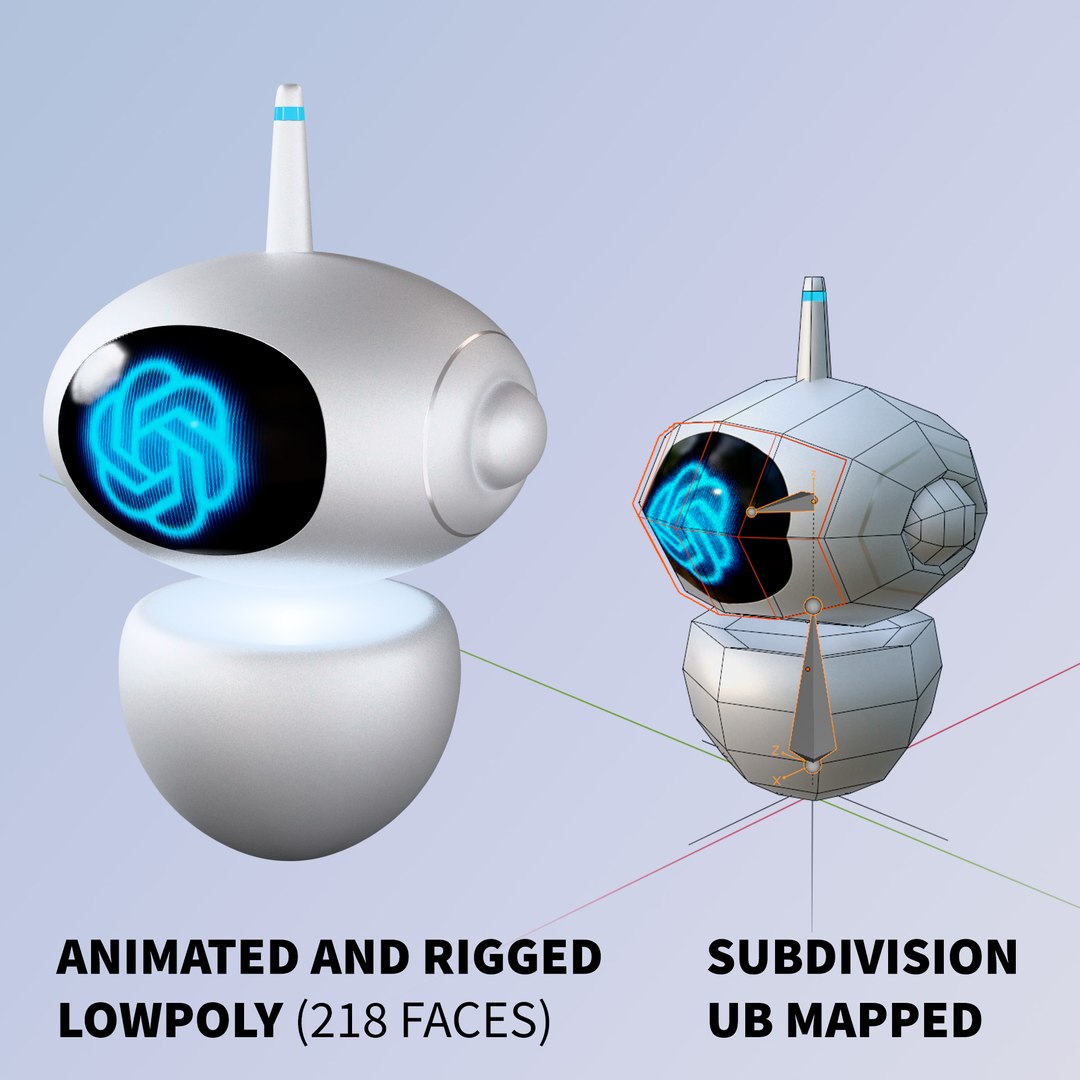 3D Model Chatbot Ai Telegram Bot Mascot - TurboSquid 2331927