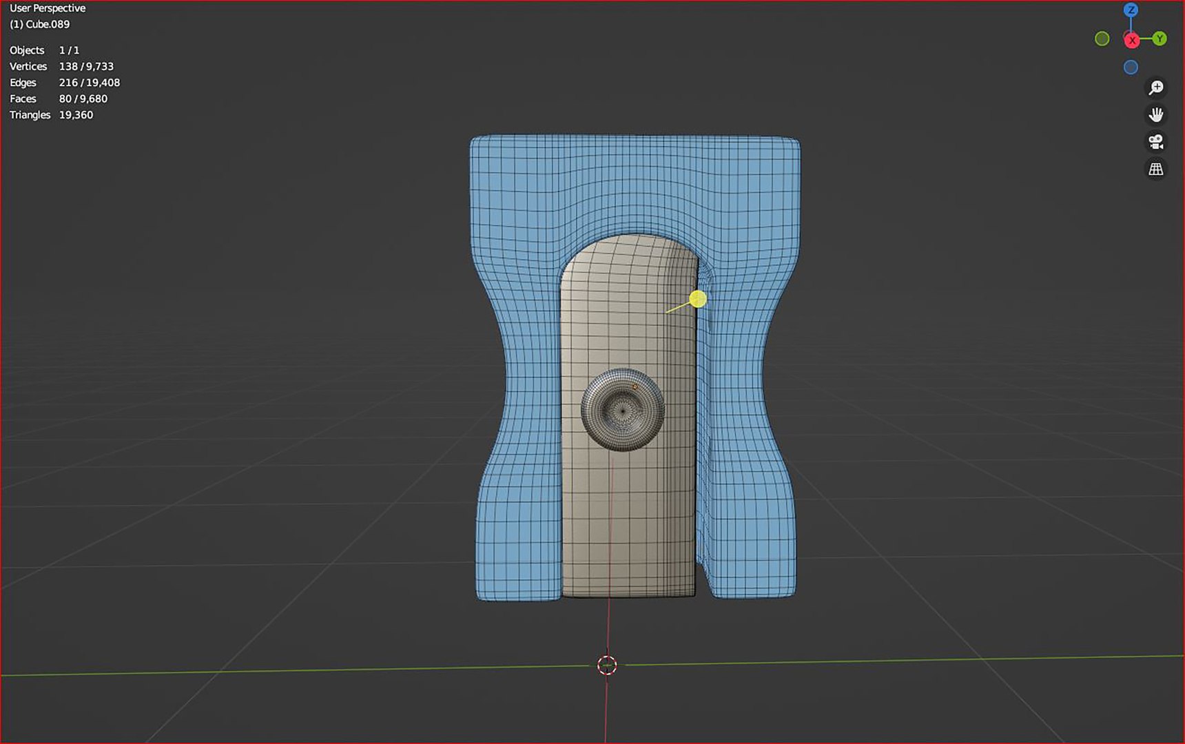 Blue Pencil Sharpener Icon 3D - TurboSquid 2066043