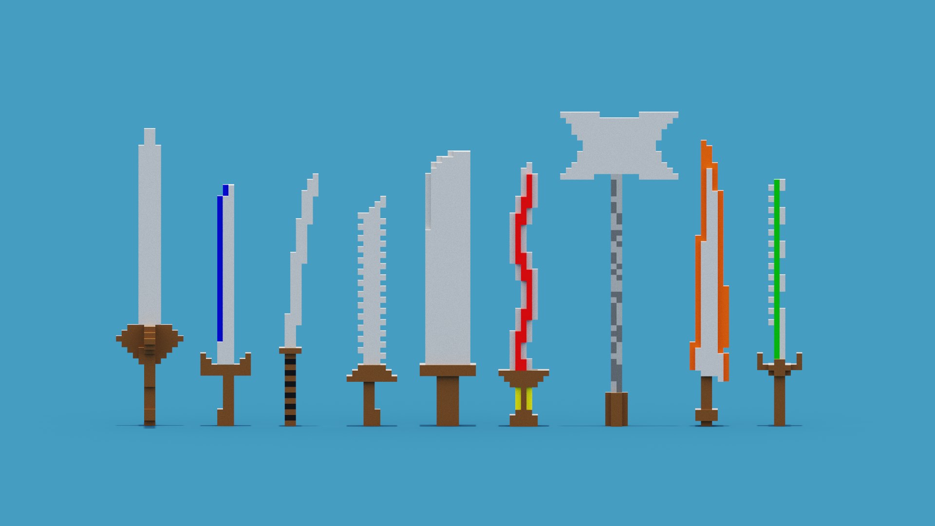 Voxel Weapon 3D - TurboSquid 2056694