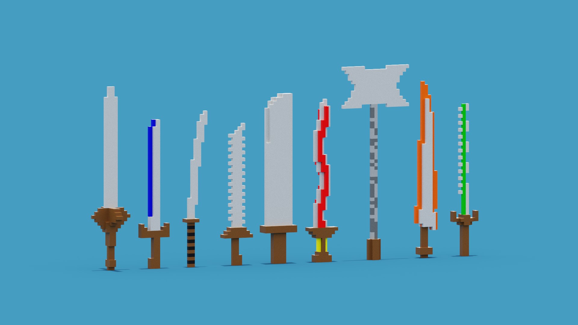 Voxel Weapon 3D - TurboSquid 2056694