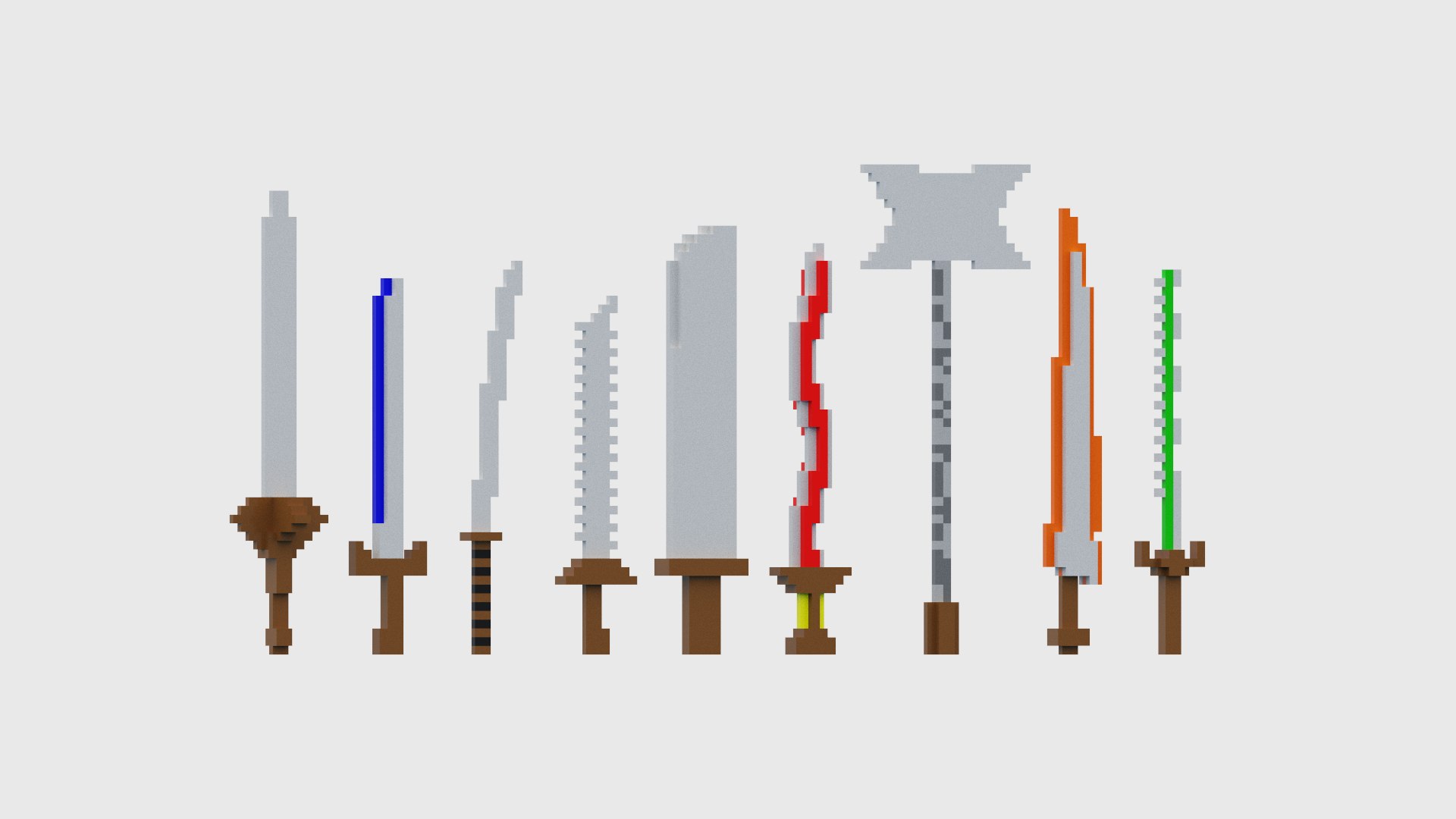 Voxel Weapon 3D - TurboSquid 2056694