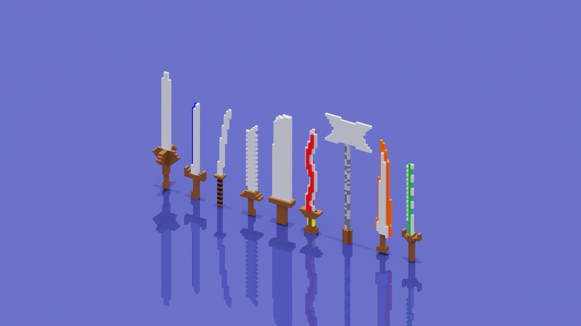 Voxel Weapon 3D - TurboSquid 2056694