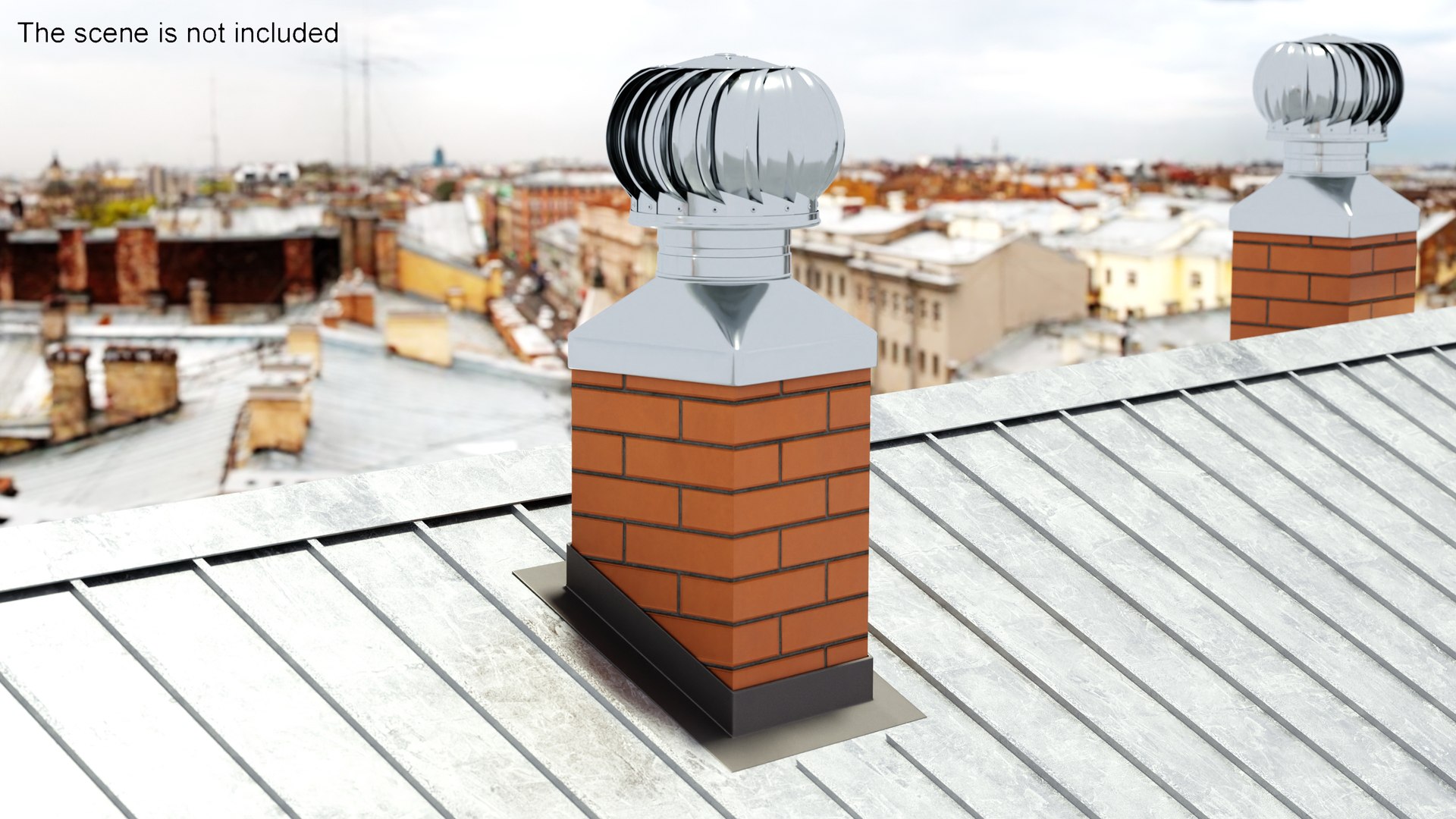 Masonry Chimney with Spherical Cowl Corner Base 3D - TurboSquid 2047731