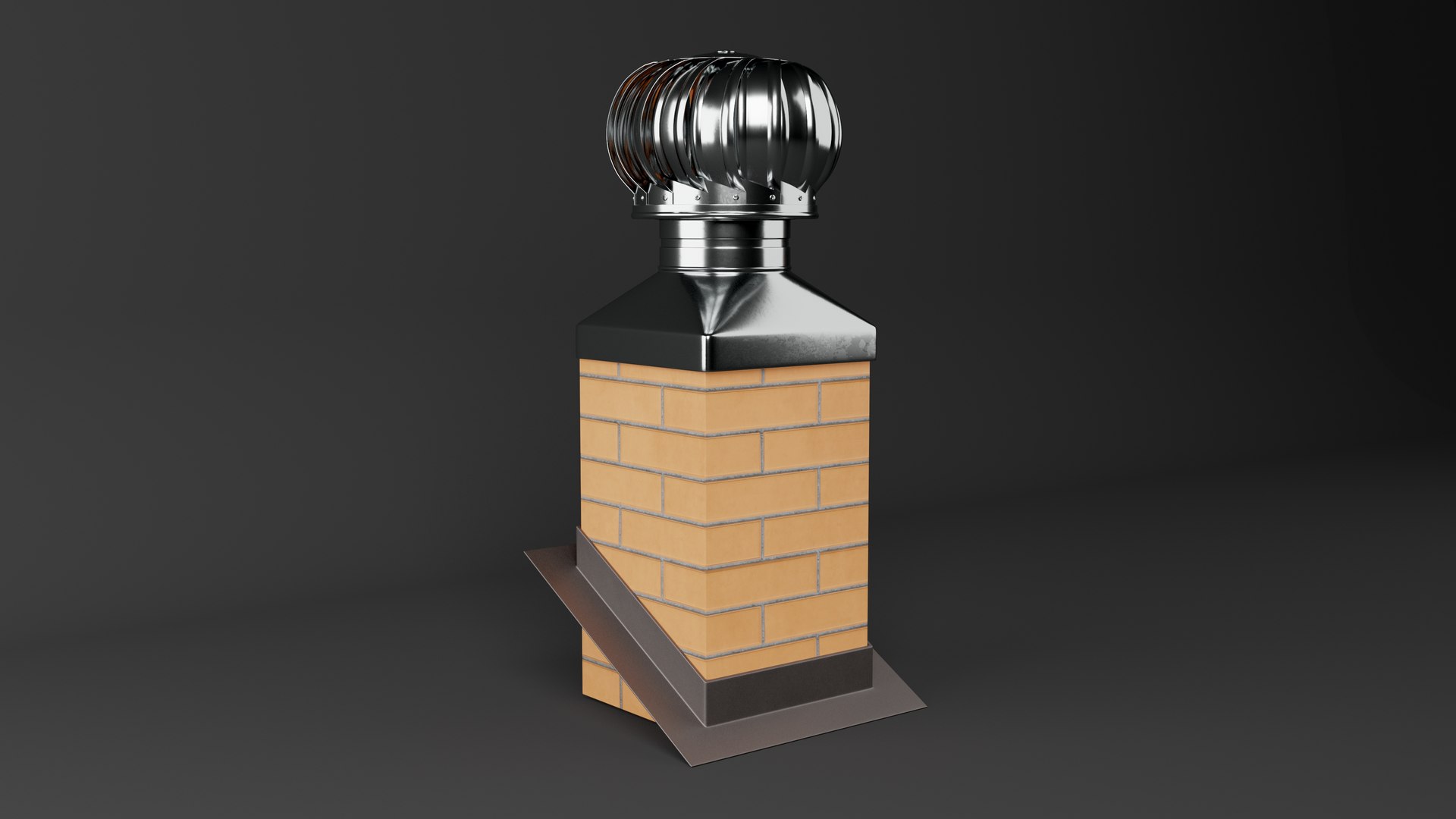 Masonry Chimney with Spherical Cowl Corner Base 3D - TurboSquid 2047731
