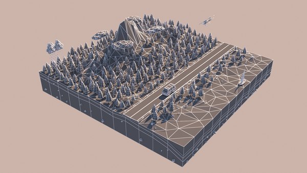 3D Isometric landscape scene - TurboSquid 1801966