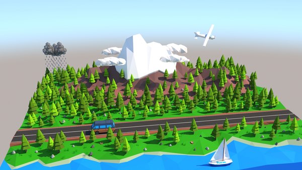 3D Isometric landscape scene - TurboSquid 1801966