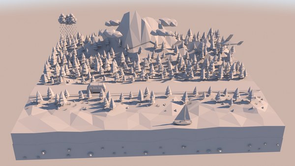 3D Isometric landscape scene - TurboSquid 1801966