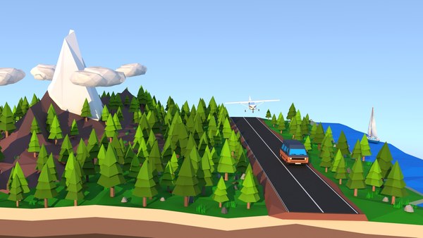 3D Isometric landscape scene - TurboSquid 1801966