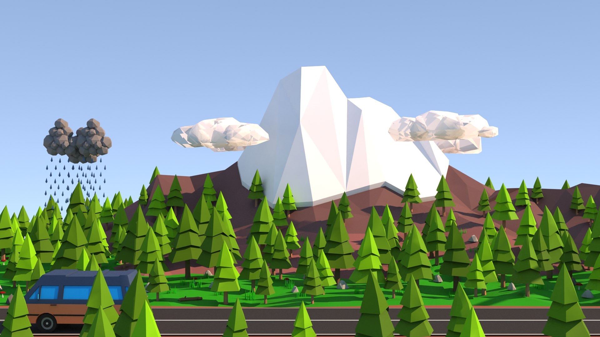 3D Isometric Landscape Scene - TurboSquid 1801966