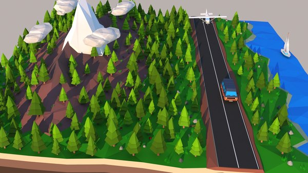 3D Isometric landscape scene - TurboSquid 1801966