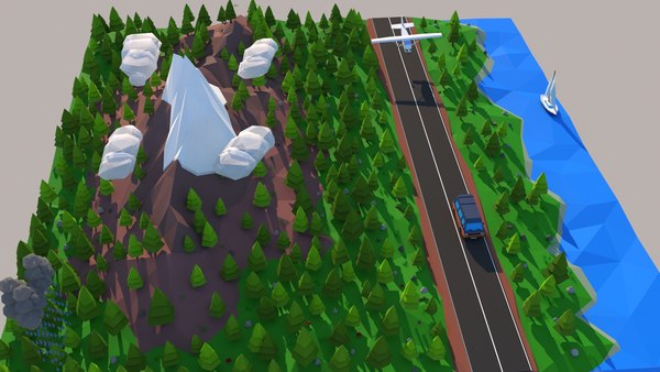 3D Isometric landscape scene - TurboSquid 1801966