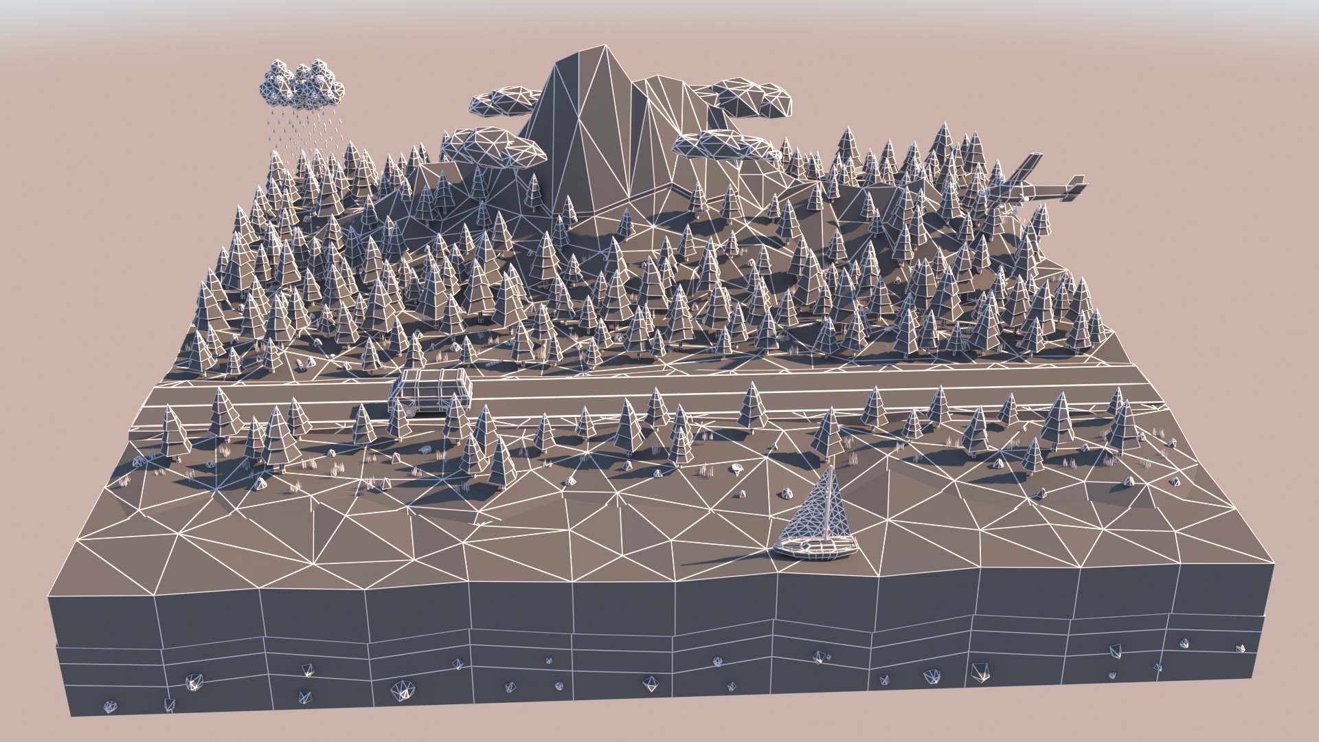 3D Isometric landscape scene - TurboSquid 1801966