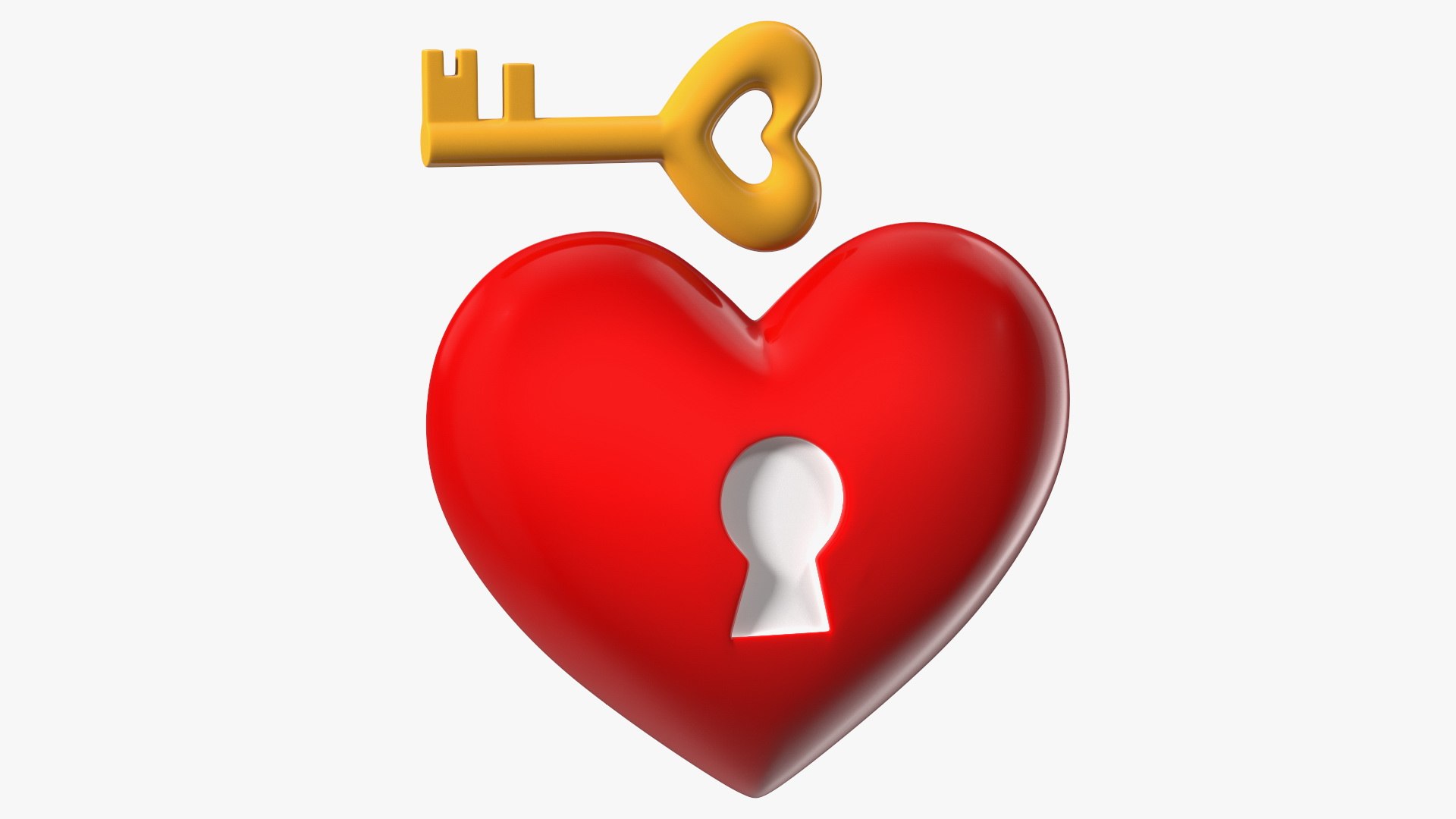 Heart with Keyhole and Key 3D model - TurboSquid 1799373