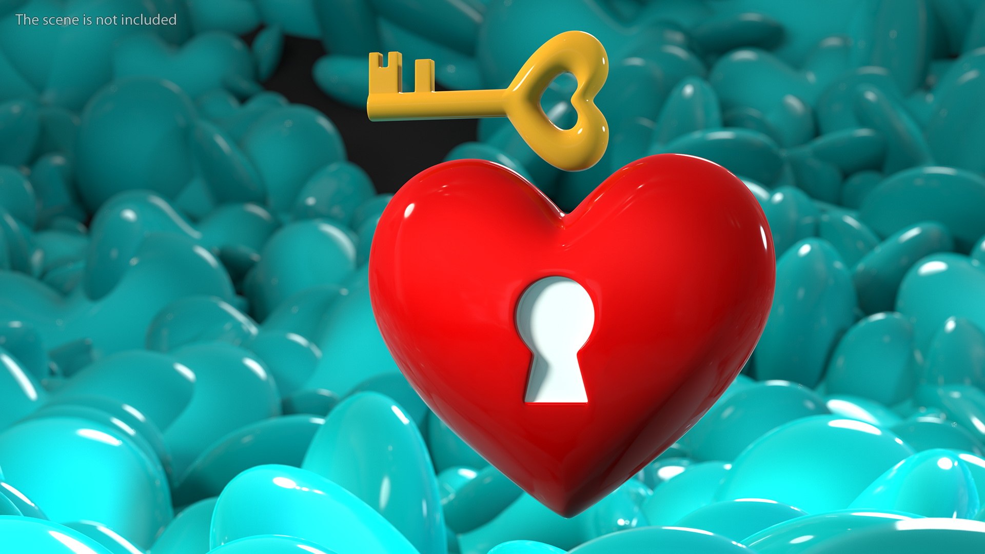 Heart With Keyhole And Key 3D Model - TurboSquid 1799373