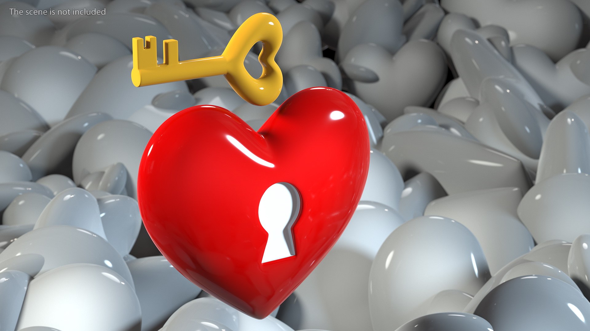 Heart With Keyhole And Key 3D Model - TurboSquid 1799373