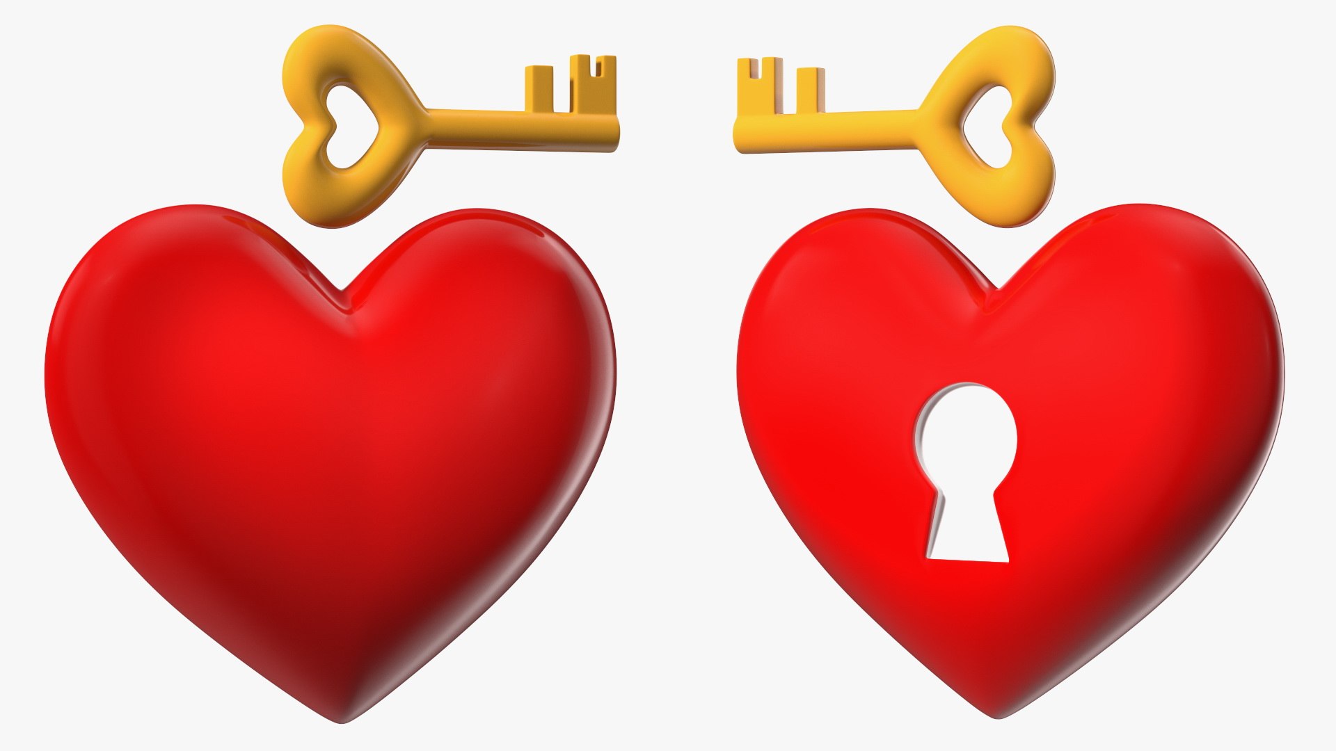 Heart With Keyhole And Key 3D Model - TurboSquid 1799373