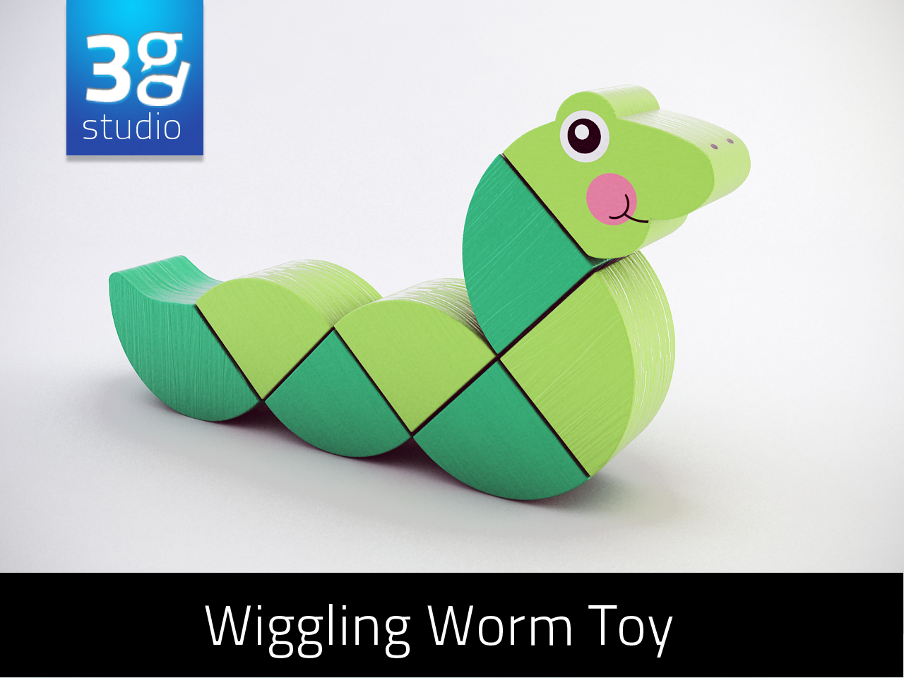 3d max wooden wiggling worm toy