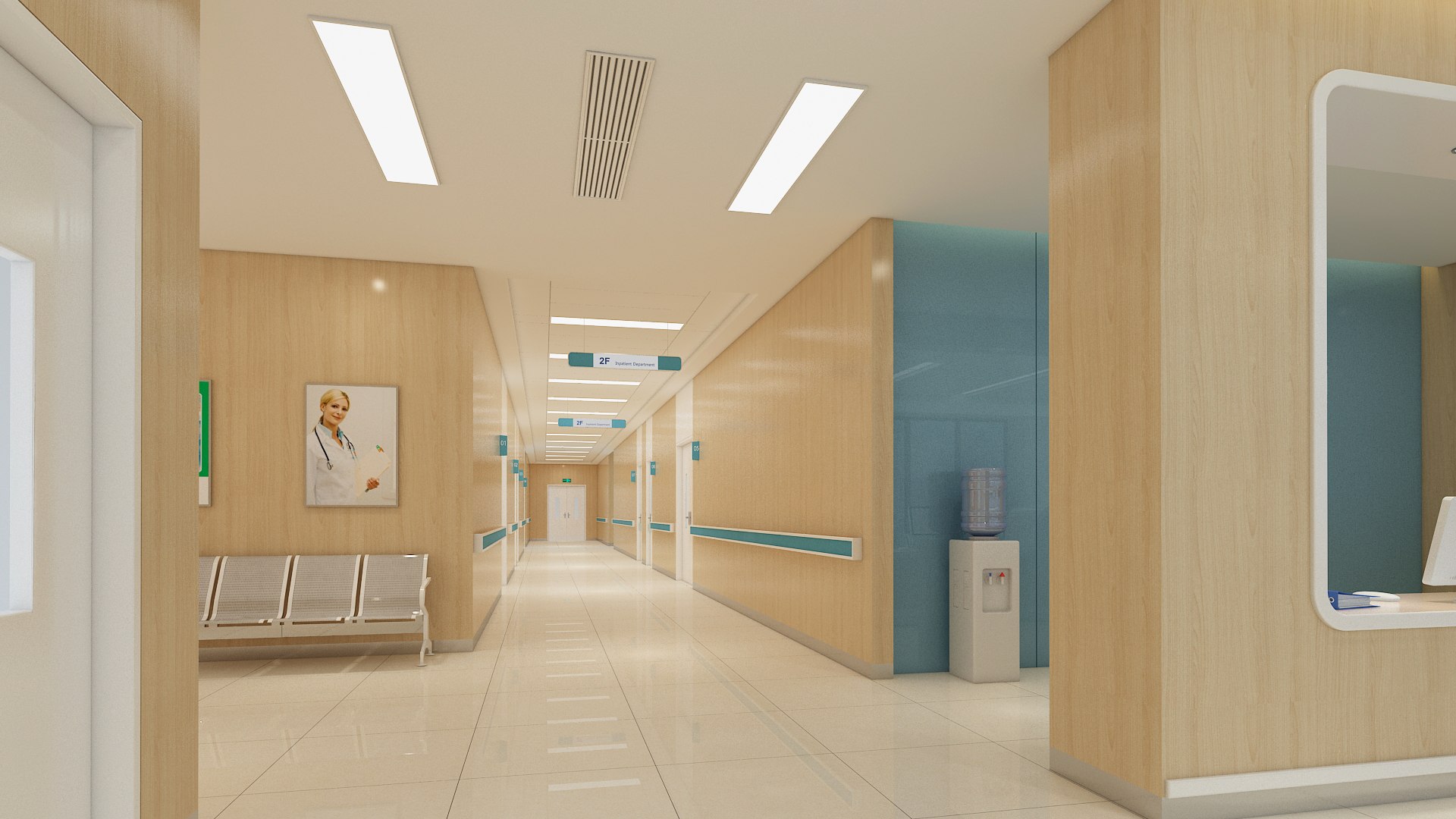 Hospital Hallway Collection 02 3D - TurboSquid 2125162