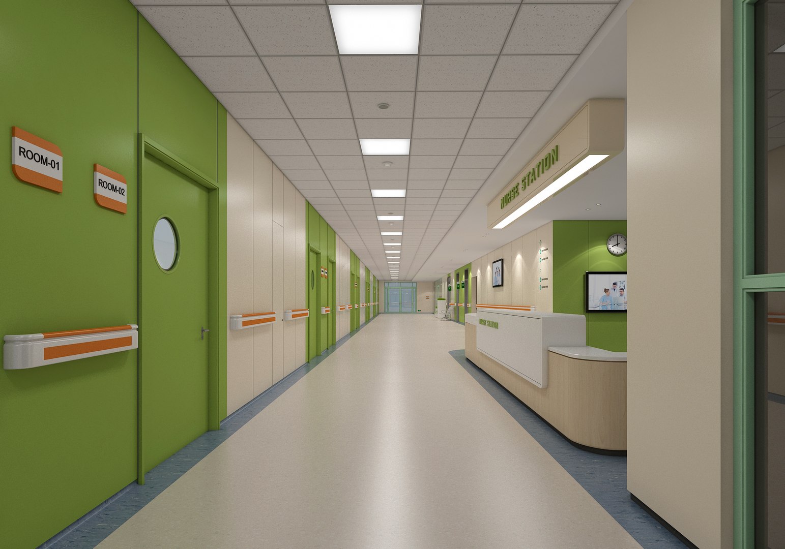 Hospital Hallway Collection 02 3D - TurboSquid 2125162